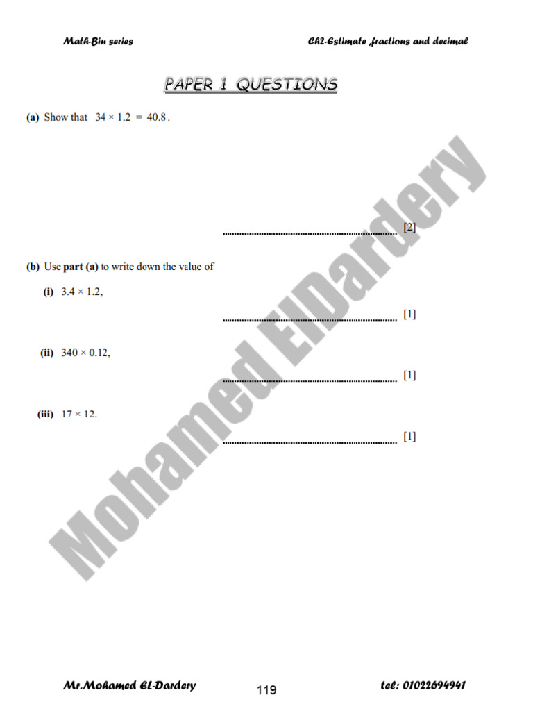 HW Decimal Ch5 | PDF