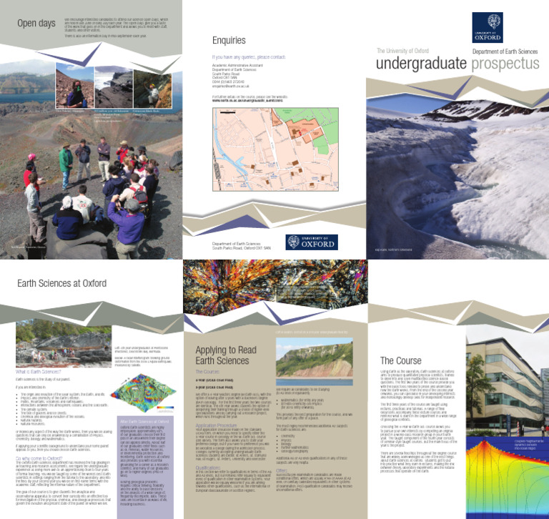 Earth Sciences Brochure | PDF | Earth Sciences | Physical Sciences