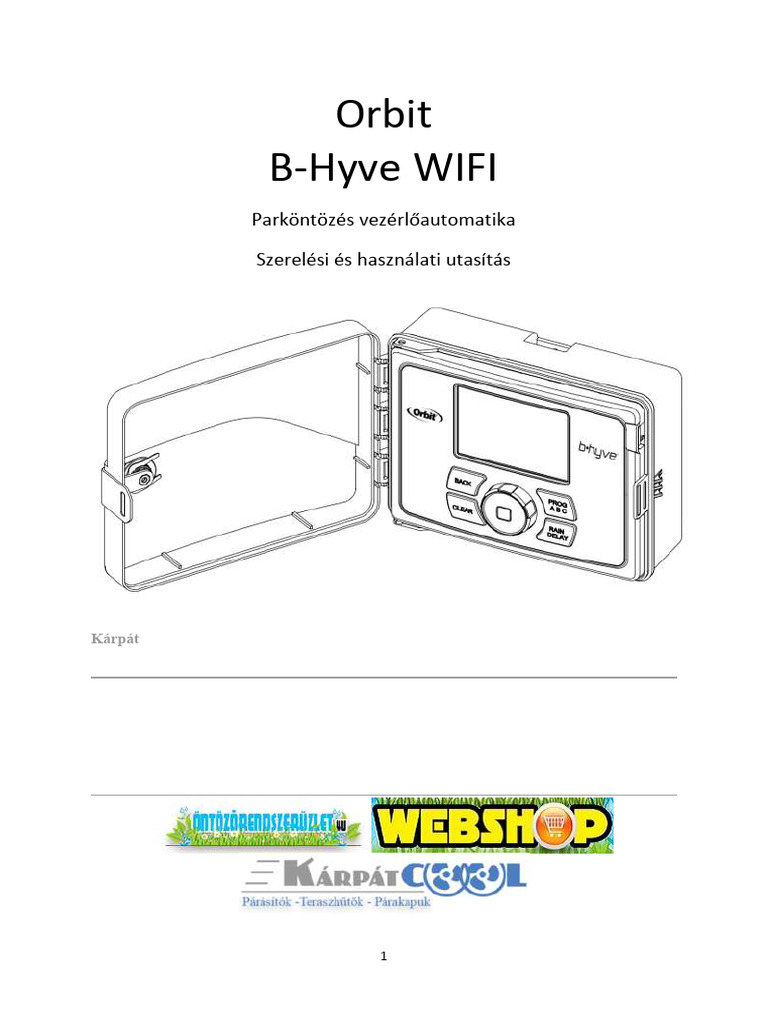 Orbit B-Hyve 6 12 Wifi Ontozesvezerlo Hasznalati Szerelesi Kezelesi ...