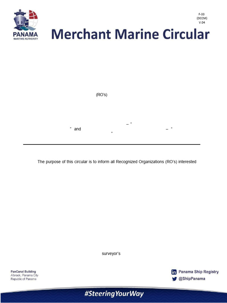 Remote Survey Policy for Panama Vessels | PDF | United States Merchant ...