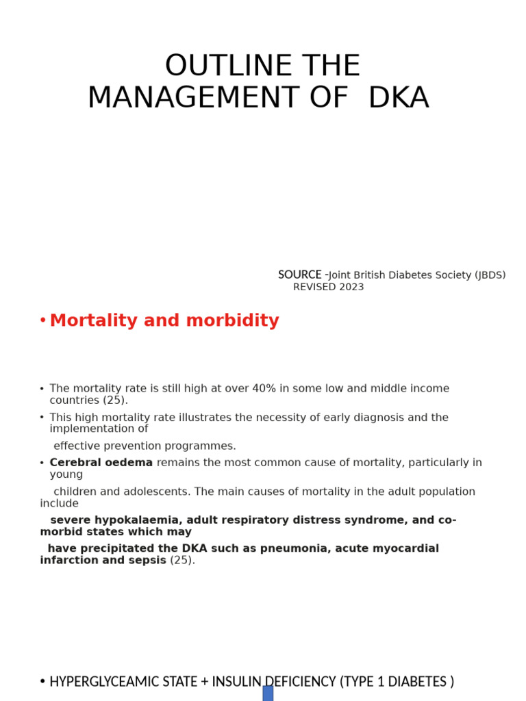 Outline The Management of DKA | PDF | Hyperglycemia | Clinical Medicine