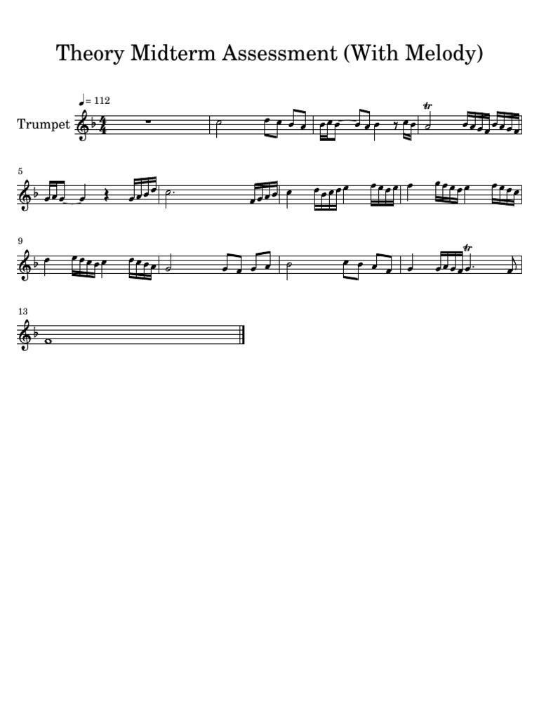 Theory Midterm Assessment (With Melody) | PDF