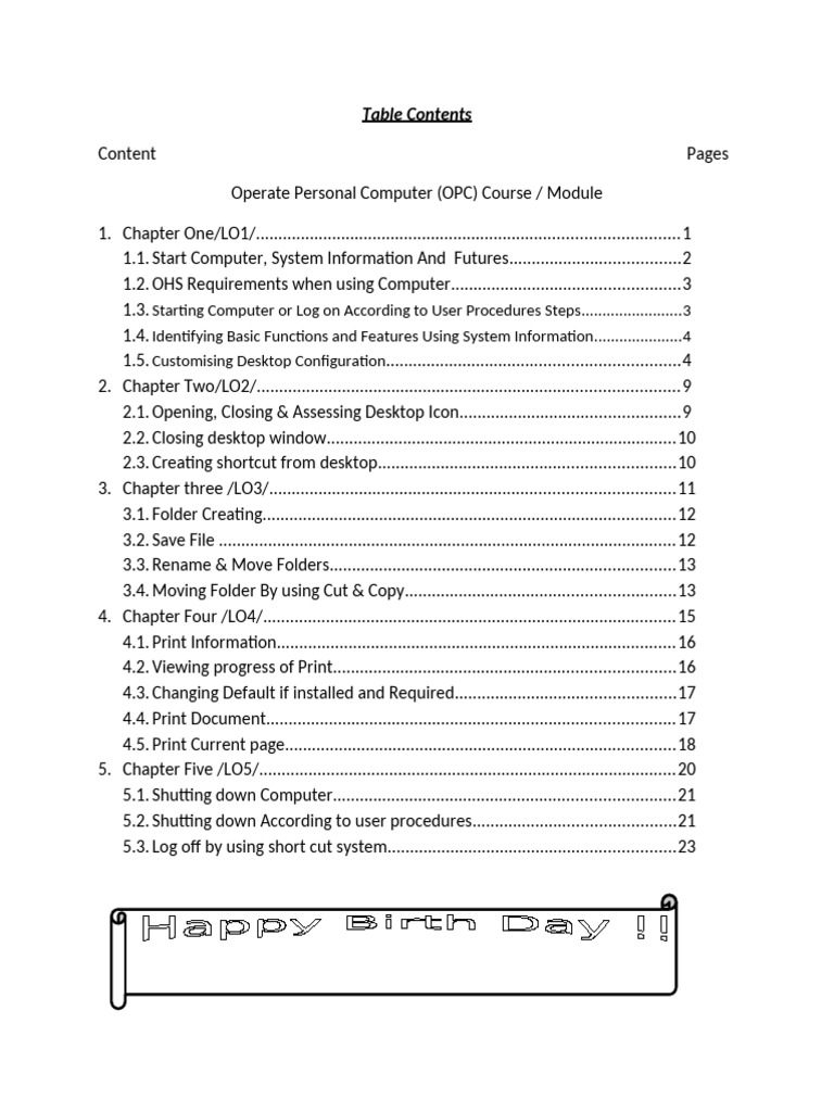 Table Contents | PDF | Computer Architecture | Graphical User Interfaces