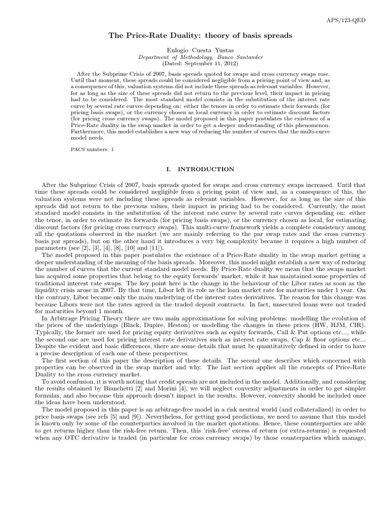 Price-Rate Duality in Swap Pricing | PDF | Interest Rate Swap | Swap ...