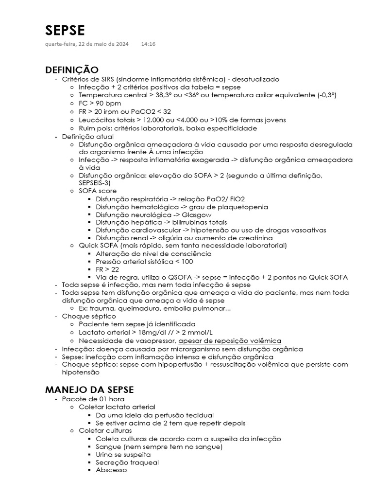 SEPSE | PDF | Sepse | Remédio