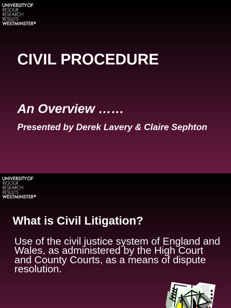 Civil Procedure Part1 | PDF | Lawsuit | Judgment (Law)