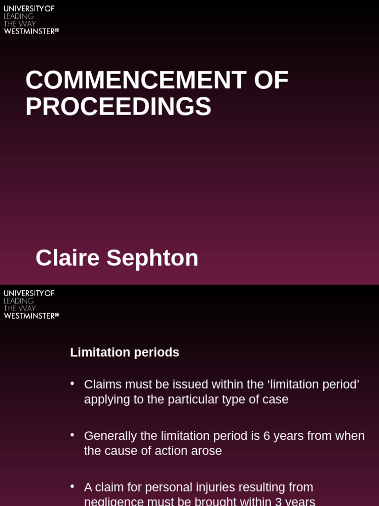 Commencing Legal Claims: Key Steps | PDF | Default Judgment | Judgment ...