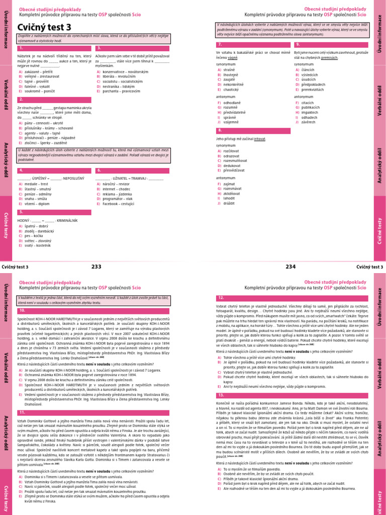 Ukazkovy Test OSP | PDF