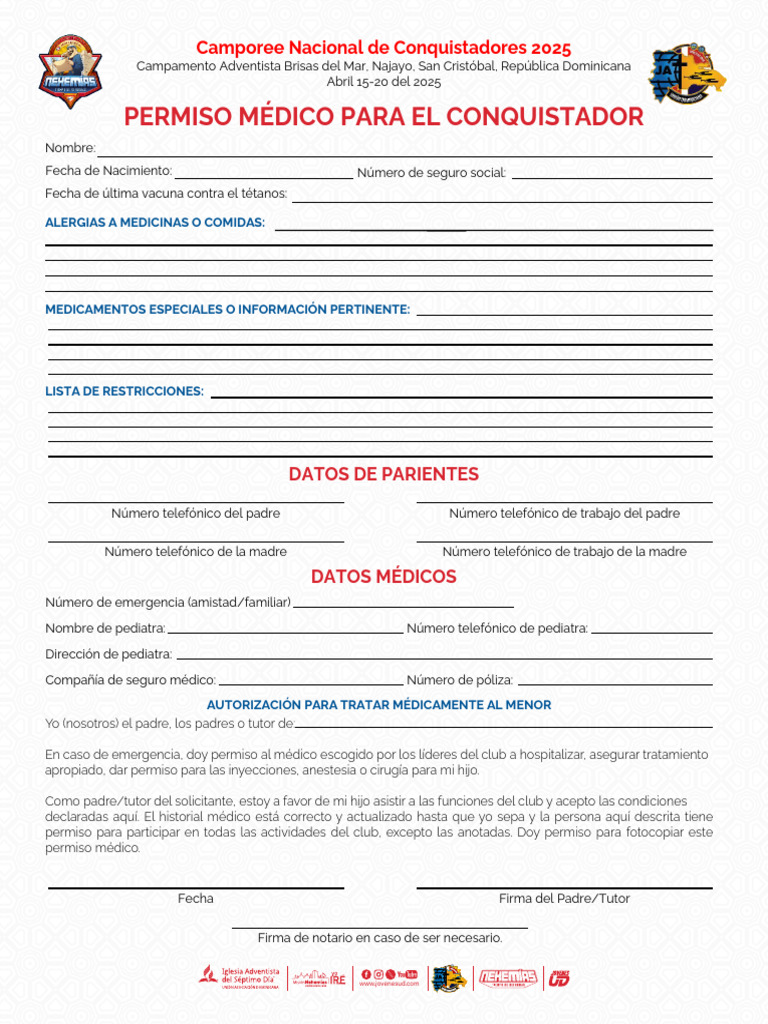 Formulario Medico RELLENABLE | PDF