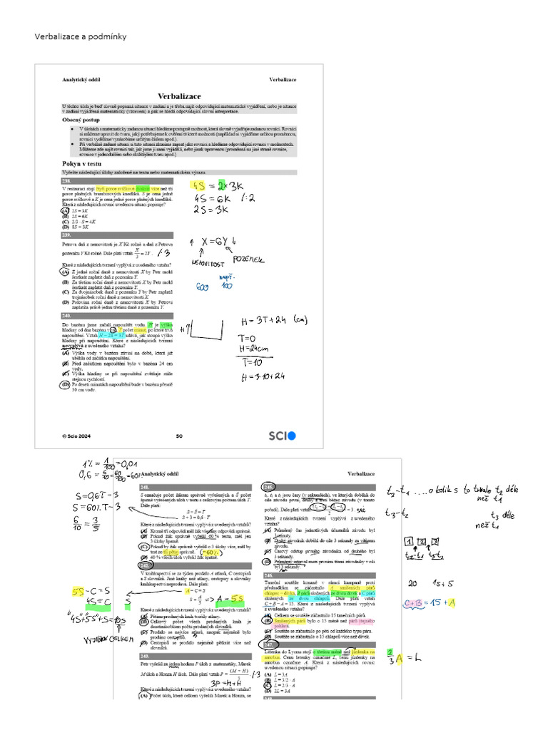 Lekce - Verbalizace A Podmínky | PDF