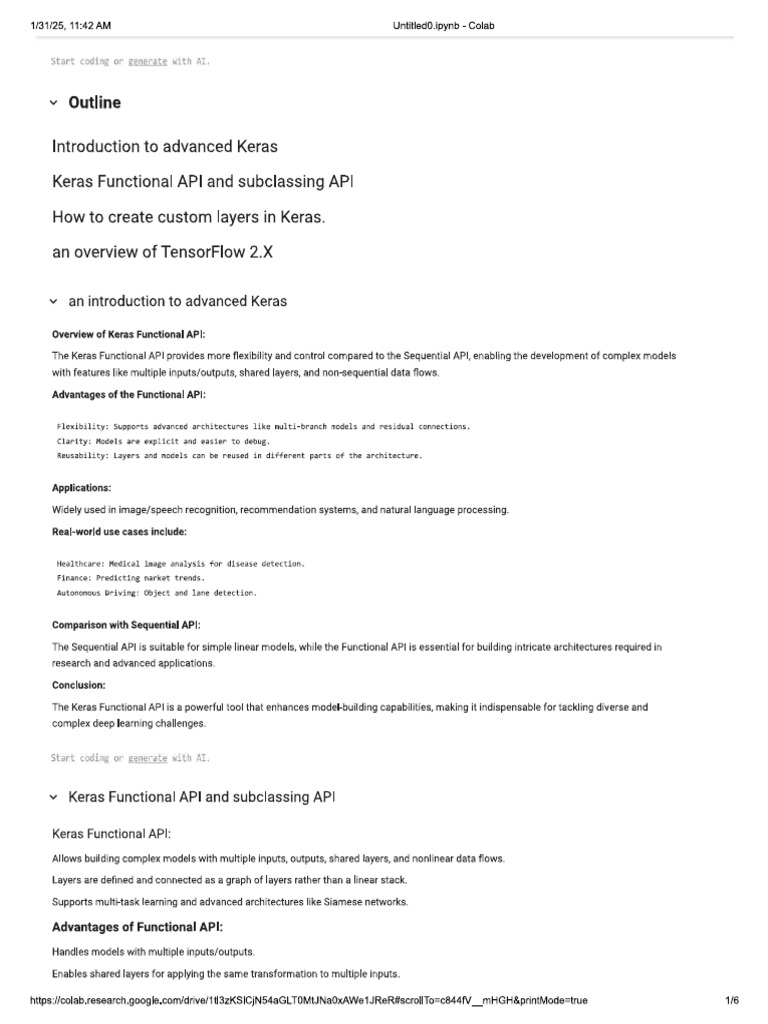 Advanced Keras and Tensorflow | PDF