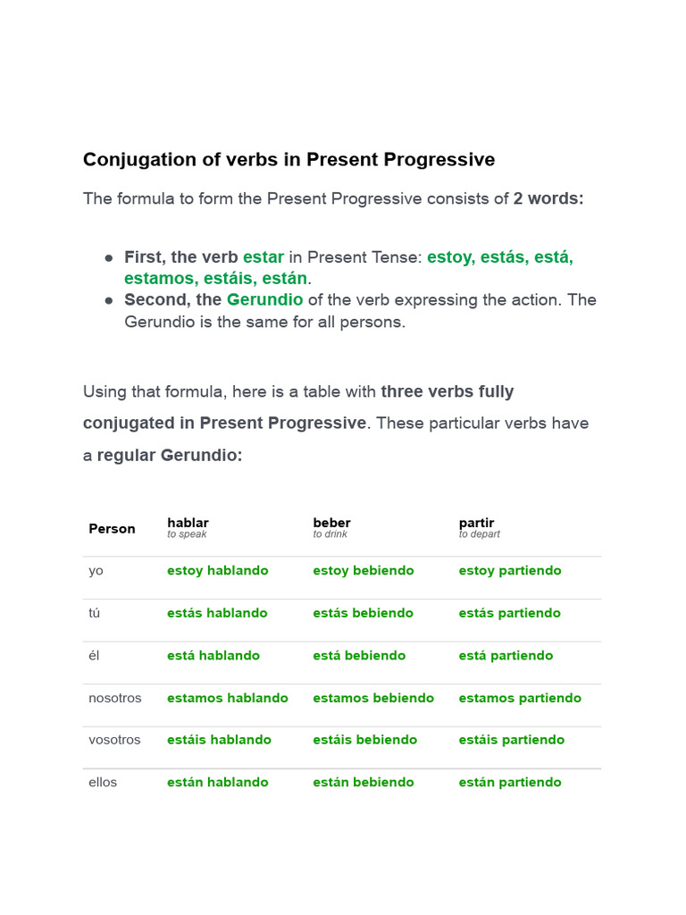 Gerundio Spanish | PDF