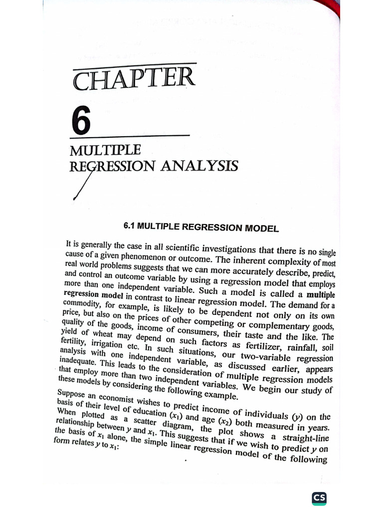 Class Lecture-06 (Multiple Correlation and regression analysis) | PDF | Multivariate Statistics ...