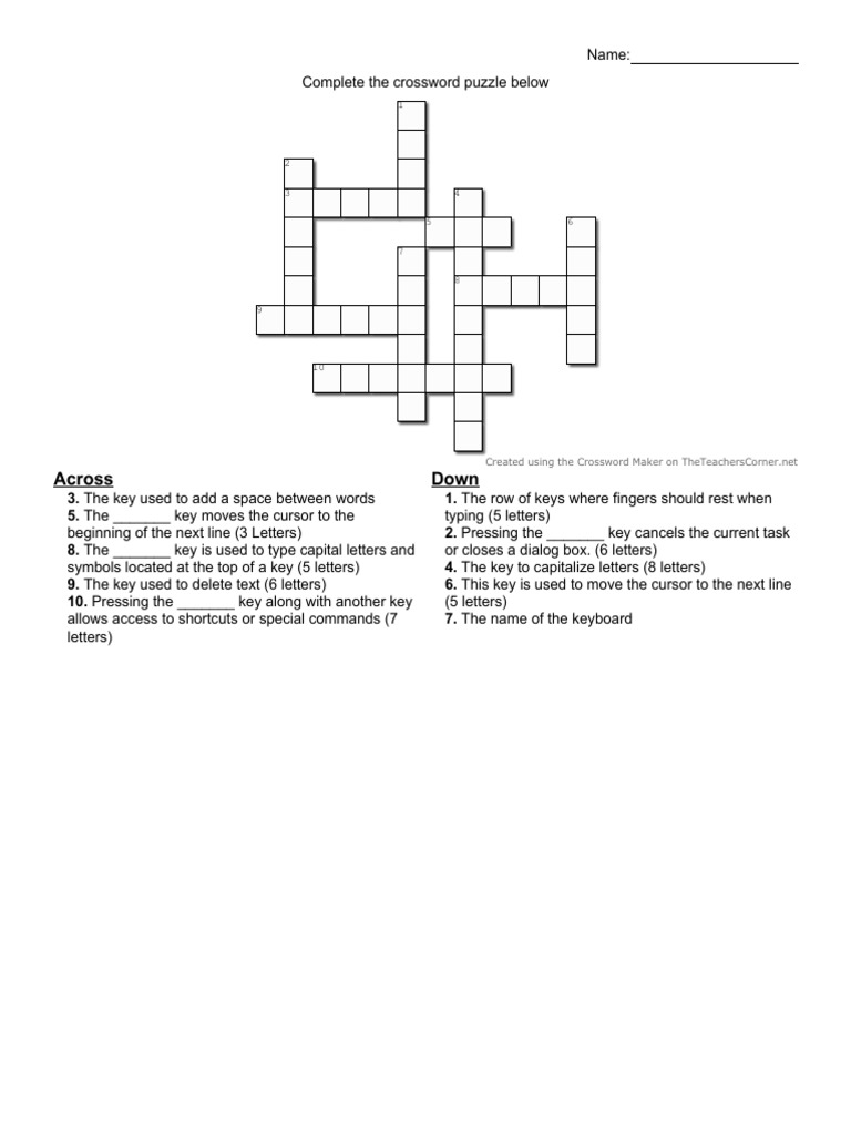 Crossword-Computer Basics | PDF