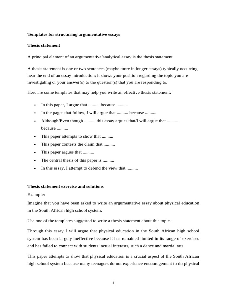 Notes and Templates For AE | PDF | Essays | Evidence