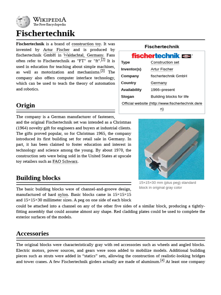 Fischertechnik | PDF | Manufactured Goods