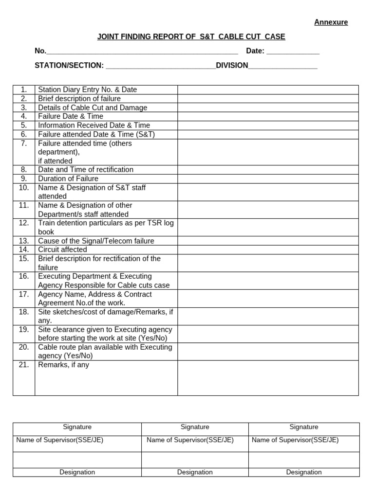 Joint Report on Cable Cut Incident | PDF
