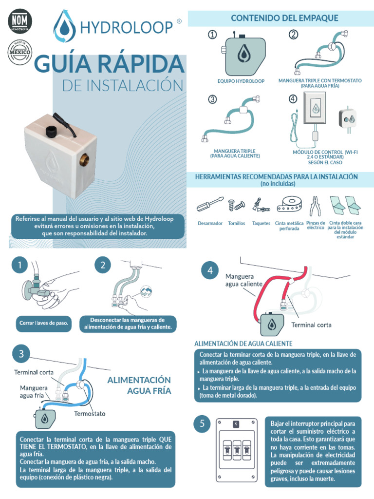 guia-rapida_hydroloop | PDF | Tap (Válvula) | Termostato
