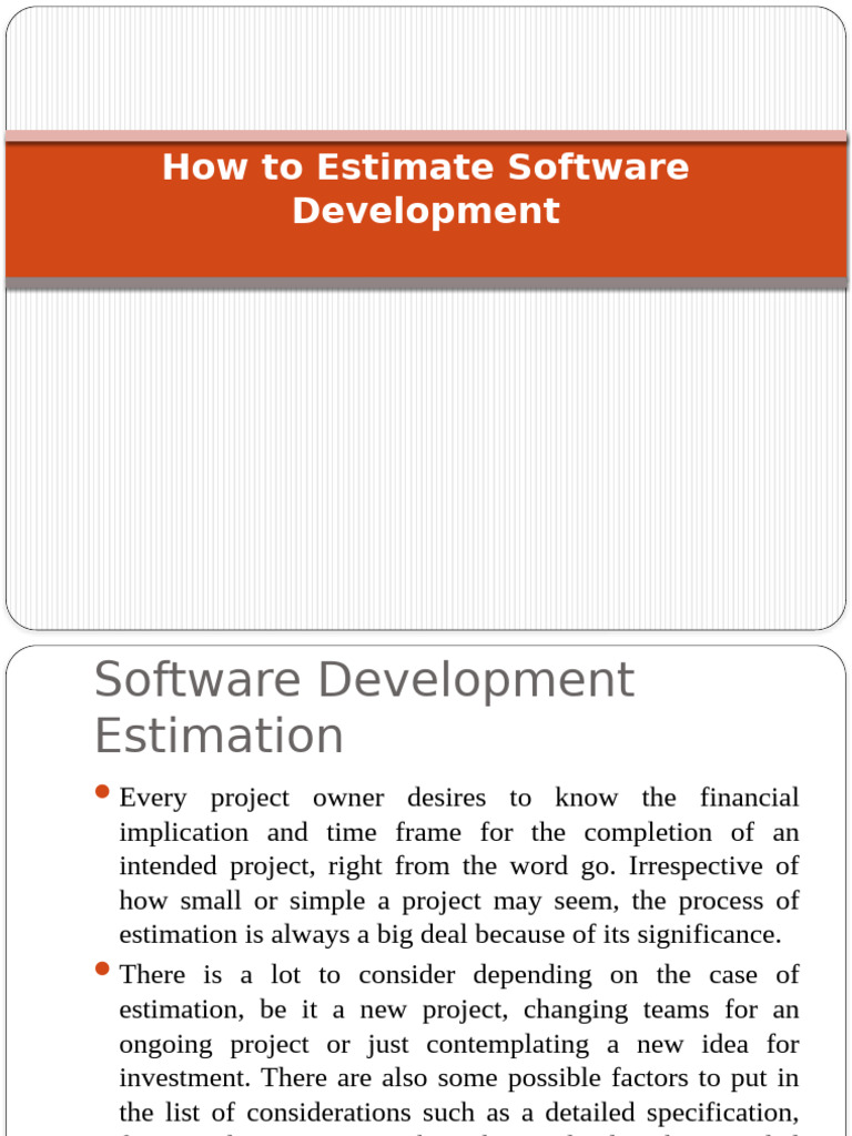 How to Estimate Software Development | PDF | Software Development | Accuracy And Precision