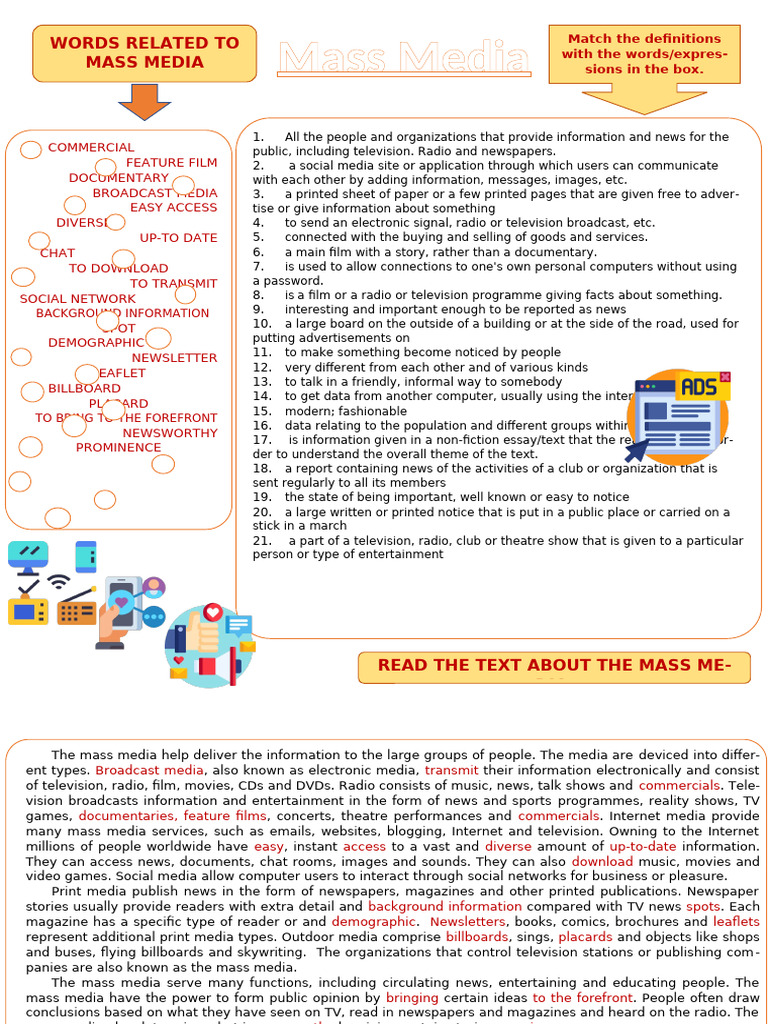 Mass Media Reading Comprehension Exercises Translation Exerci - 142103 ...
