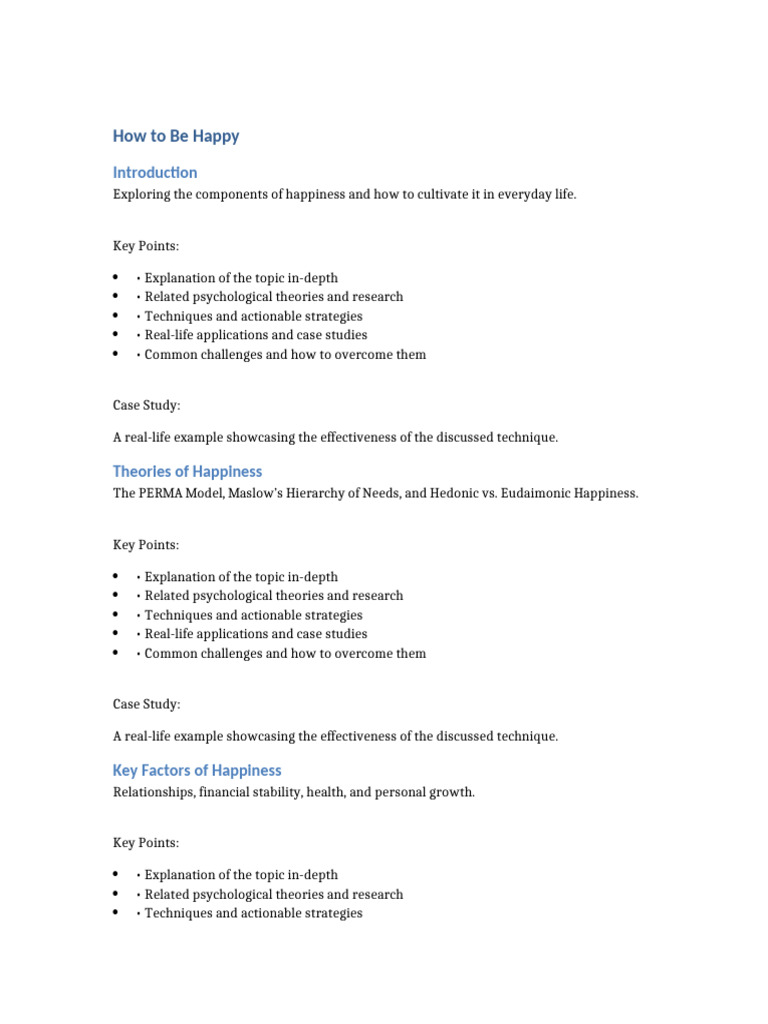 How_to_Be_Happy | PDF | Happiness | Positive Psychology