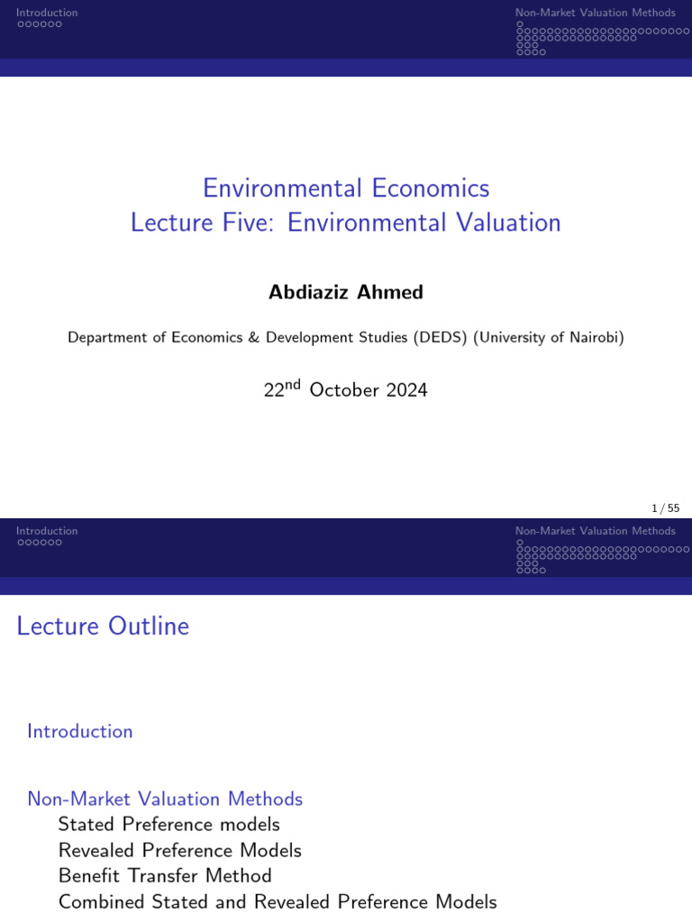 Simplified Environment Valuation Notes | PDF | Valuation (Finance ...