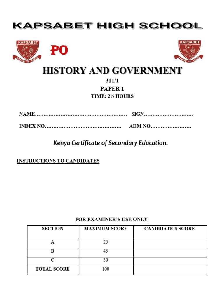HISTORY PP1 | PDF | Kenya | Africa