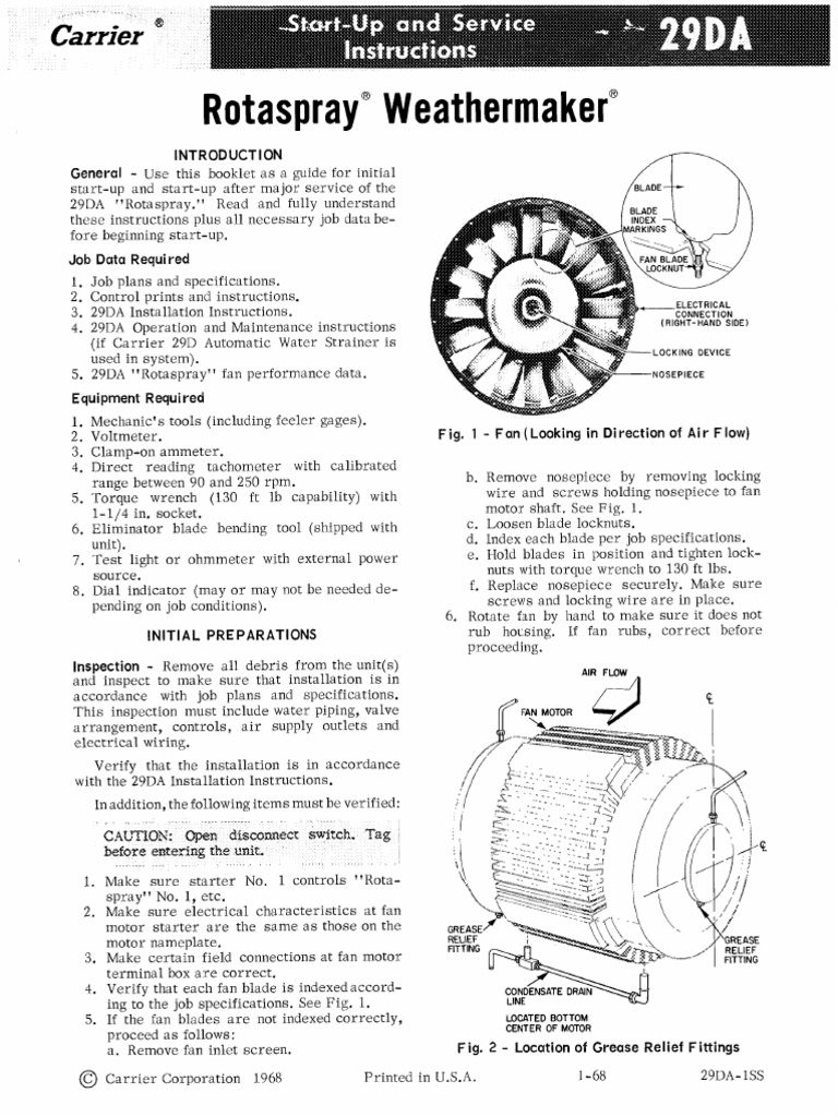 CARRIER ROTASPRAY INSTRUCTIONS | PDF