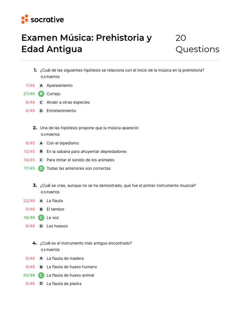 Examen sobre Música Prehistórica y Antigua | PDF | Instrumentos musicales