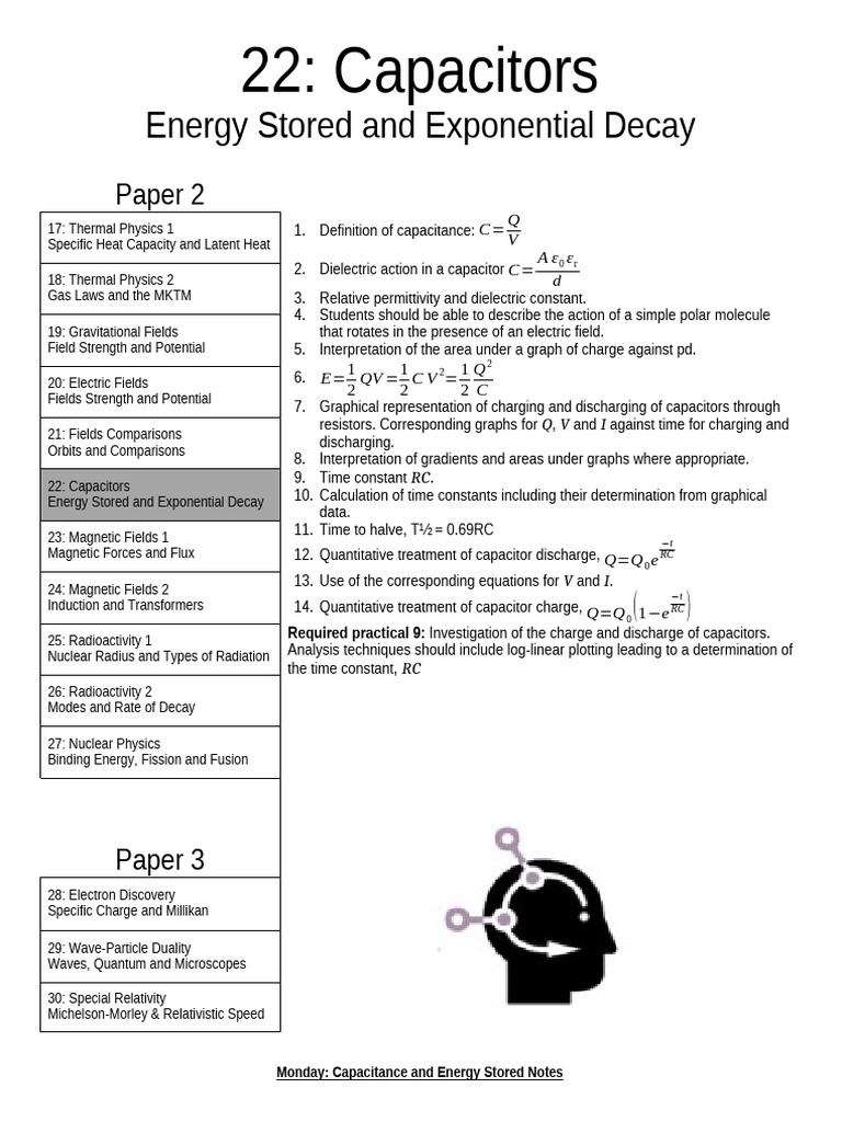 Capacitors - Energy Stored and Exponential Decay | PDF | Capacitor ...