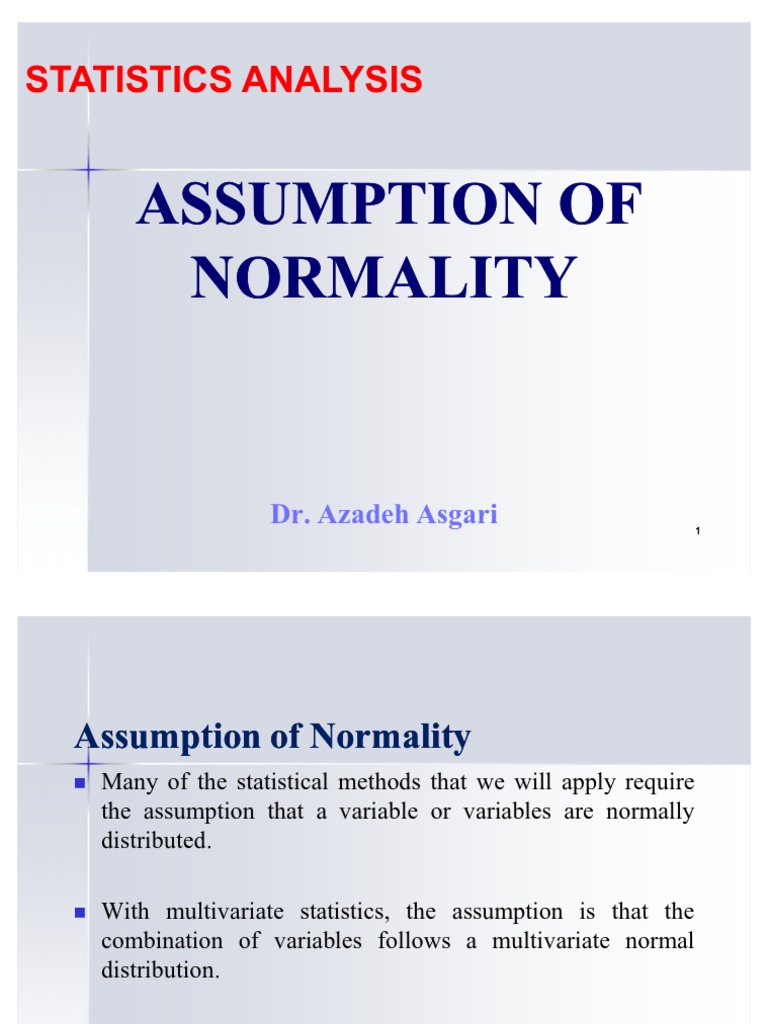 Understanding Normality Assumption | PDF | Statistical Hypothesis ...