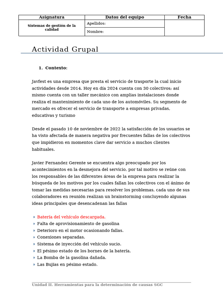 Actividad Grupal U2 | PDF | Ingeniería de confiabilidad