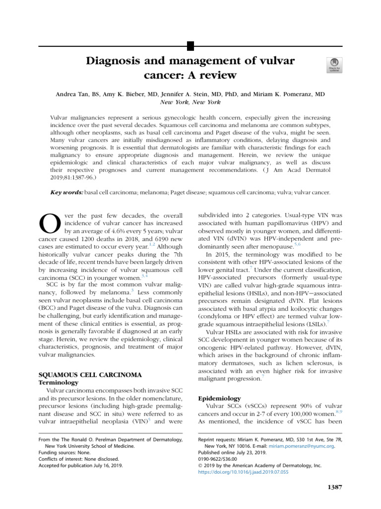 2019.Diagnosis and management of vulvar | PDF | Melanoma | Clinical Medicine