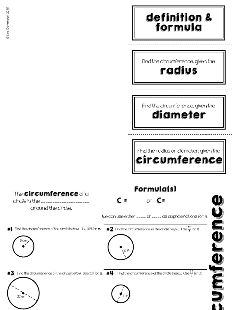 Circumference (Foldable) | PDF | Circle | Geometry