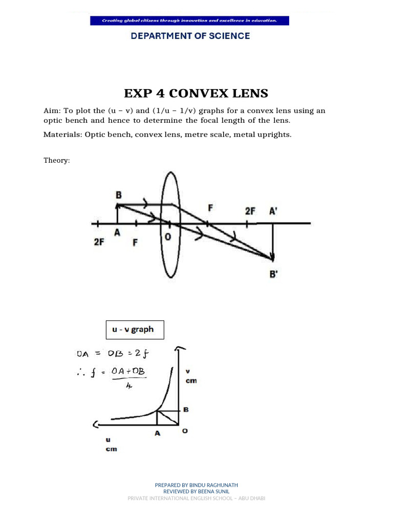 Exp 4 Convex Lens | PDF