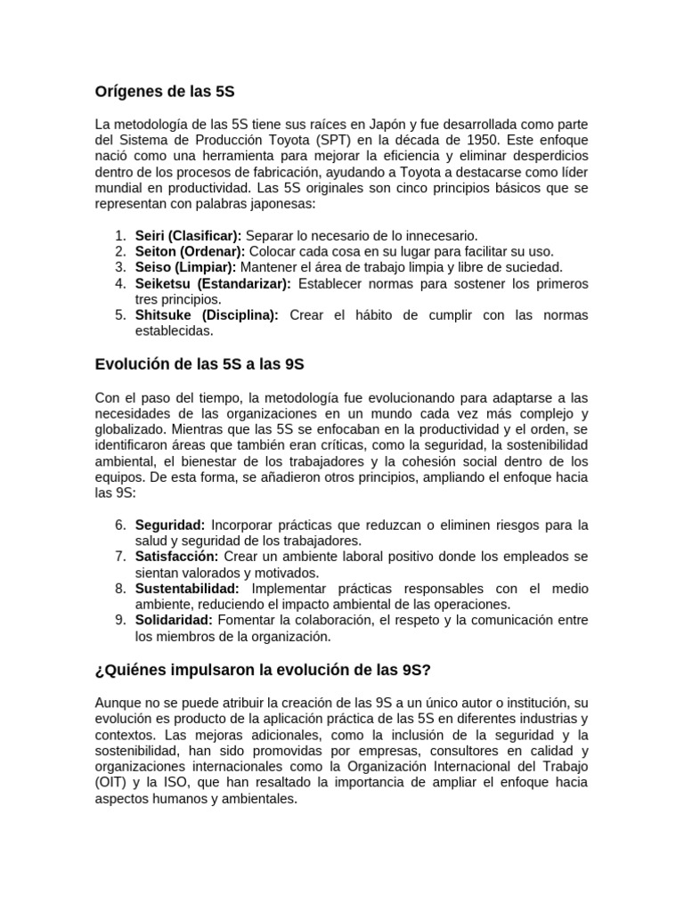 Orígenes de las 5S | PDF