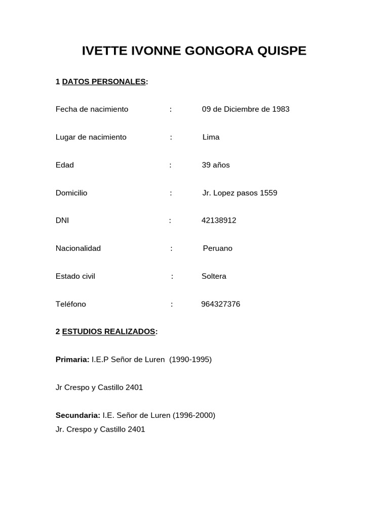 Perfil Profesional de Ivette Gongora | PDF