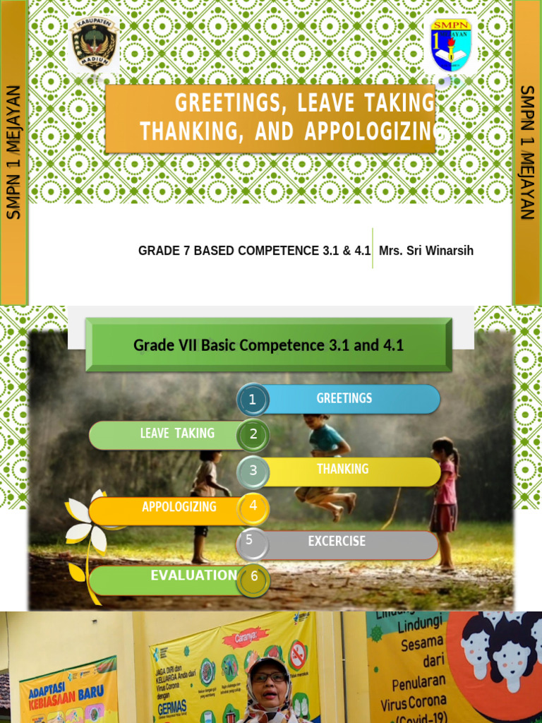 Greeting Leave Taking Thanking Apologizing | PDF
