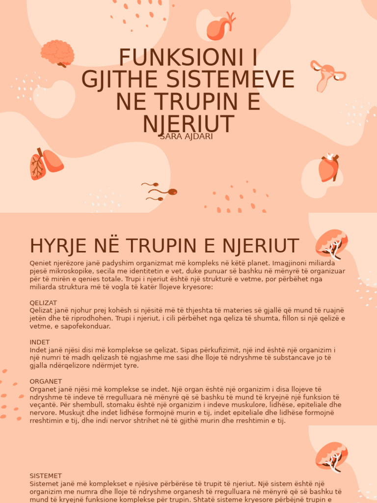 Sistemet e Trupit Te Njeriut | PDF
