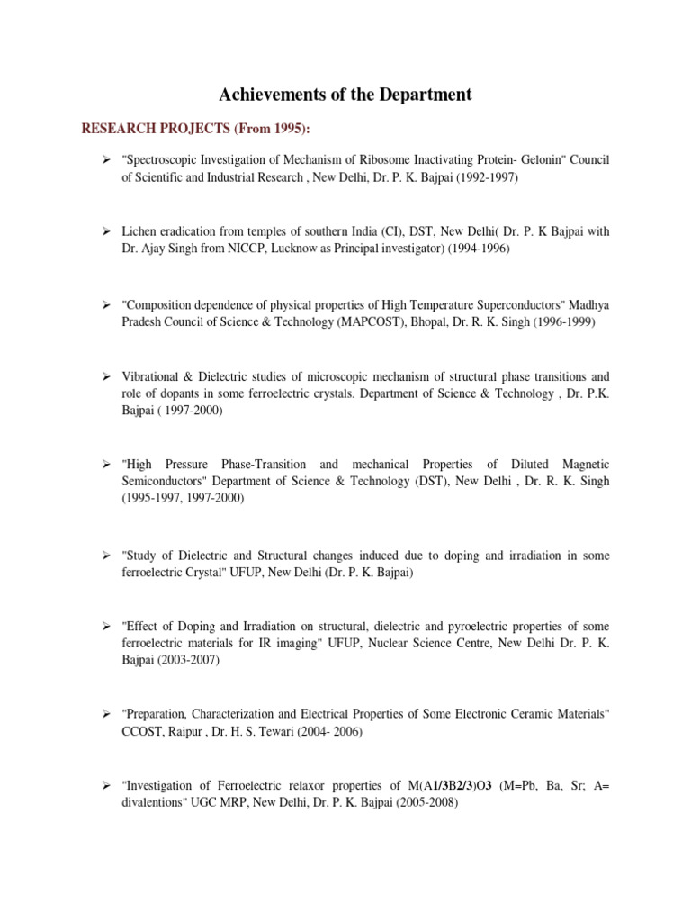 Achievements of The Department22.05.12 | PDF | Ferroelectricity ...