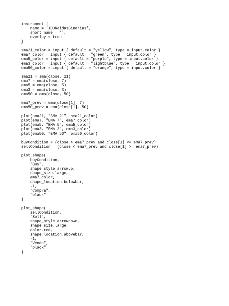 Script Com Setas e Médias Moveis | PDF