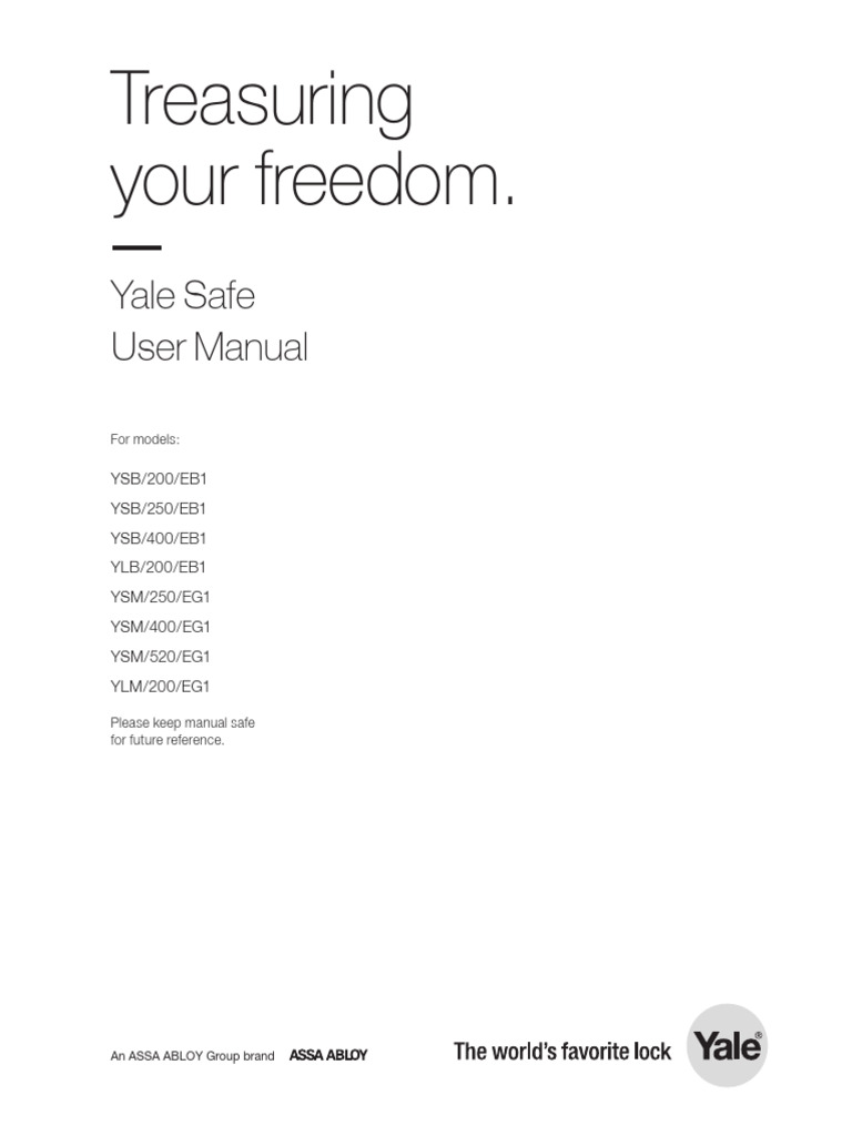 Yale Safe User Manual Guide | PDF | Screw