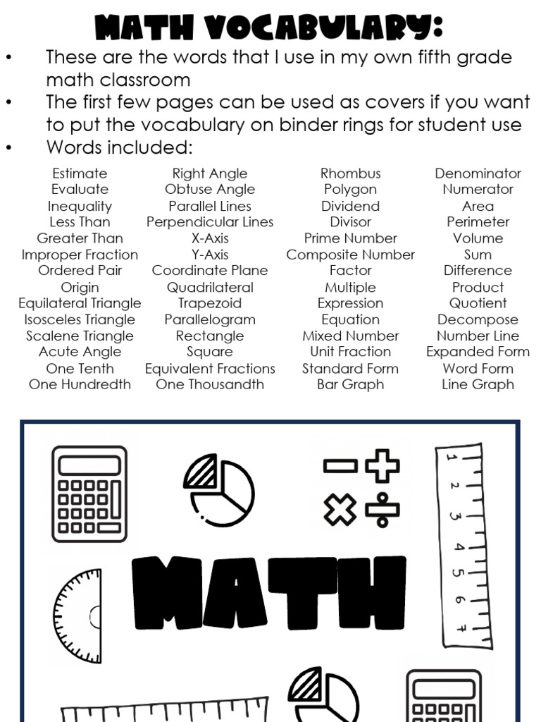 5th Grade Math Vocabulary | PDF | Triangle | Rectangle