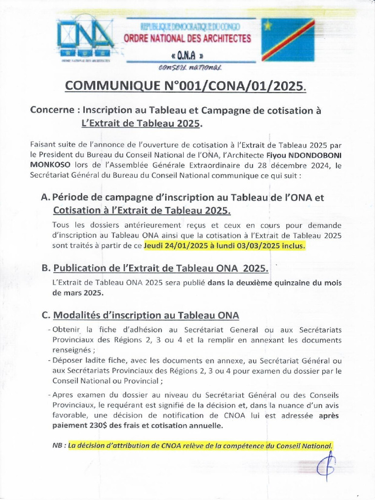 Communique Cotisation 2025 | PDF