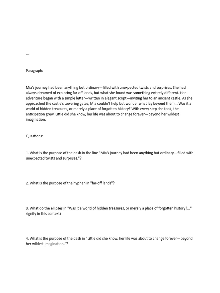 Hyphen Dash and Ellipses | PDF