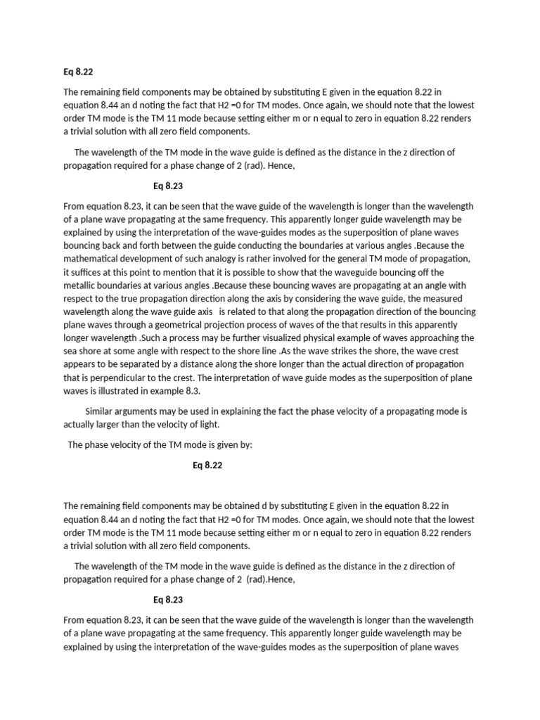 TM modes note part 2 | PDF | Waves | Waveguide
