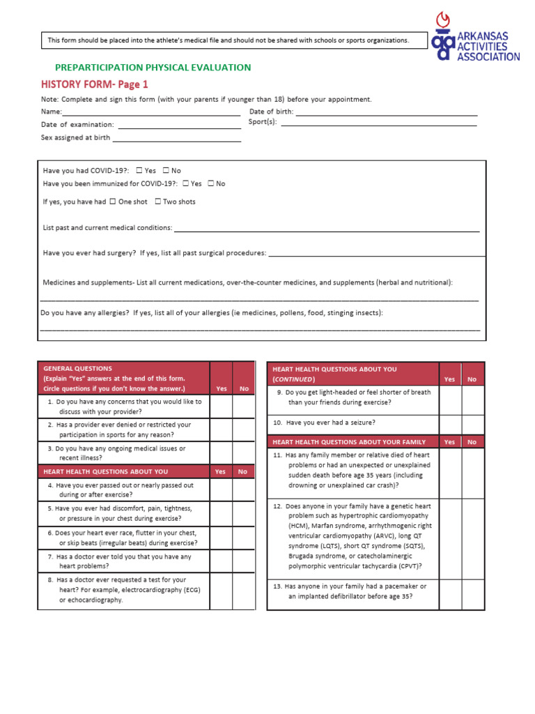 Aaa History en | PDF | Diseases And Disorders | Medical Specialties