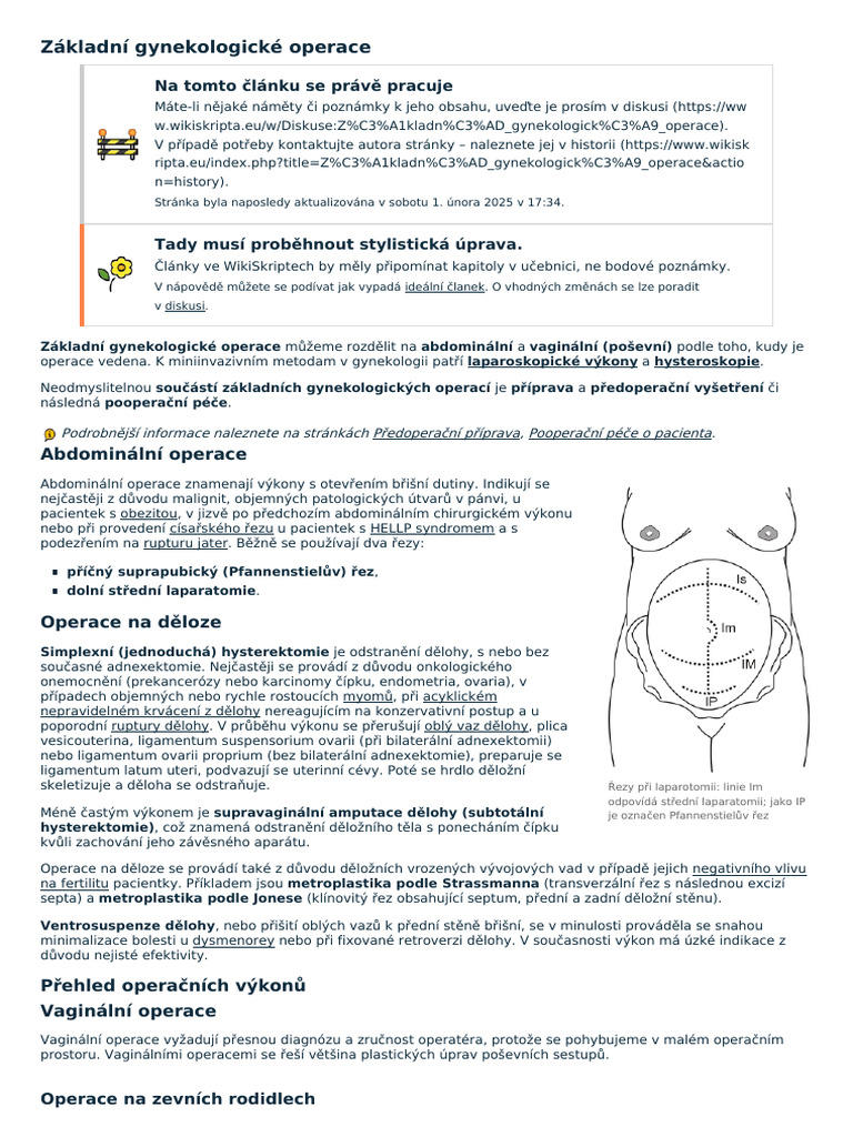 základní gynekologické operace | PDF