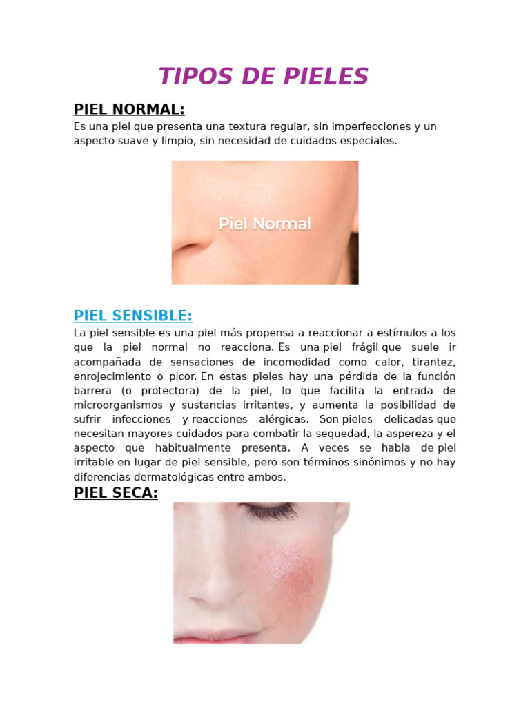 Tarea 2 Tipos de Pieles | PDF | Piel | Alergia