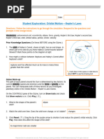 Kepler's Laws of Orbital Motion Answer Key | PDF | Orbit | Planets